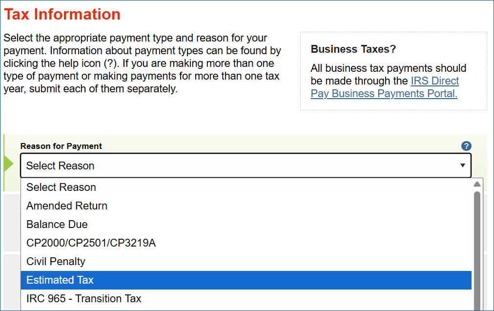 Making an Estimated Payment Online | Peterson & Associates, P.S.
